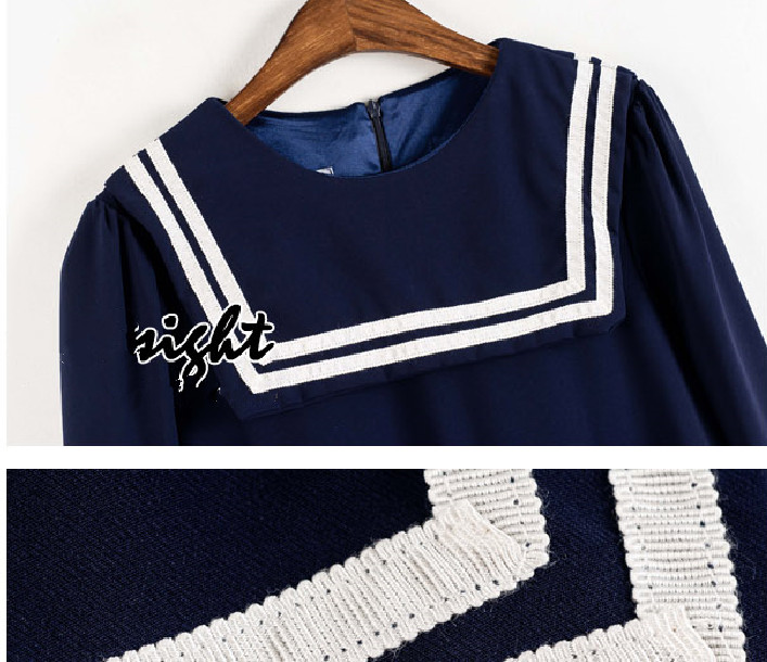 Preppy Navy Sailor Dress-long Sleeved on Luulla
